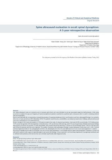Spine Ultrasound Evaluation In Occult Spinal Dysraphism A 5 Year
