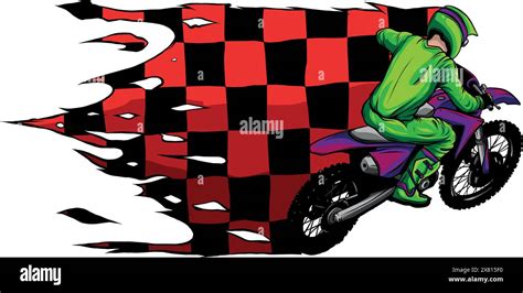 Vector Motocross Rider Ride The Motocross Bike Stock Vector Image And Art Alamy