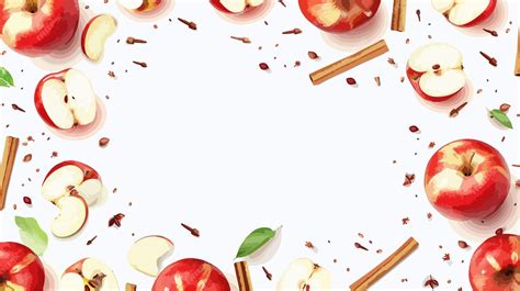 Marco De Manzana Y Canela Sobre Un Fondo Blanco Vector Premium