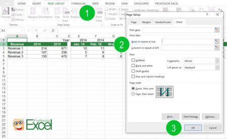 Why I Can T Choose Rows And Columns To Repeat On Print Outs In Excel Professor Excel