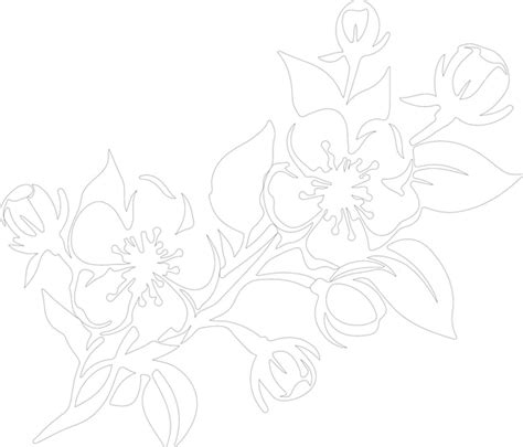 사과 꽃 윤 실루 색 배경 프리미엄 벡터