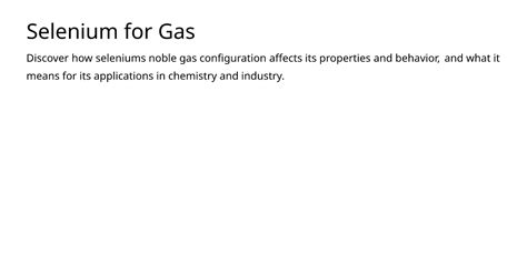 Selenium For Gas Medsis