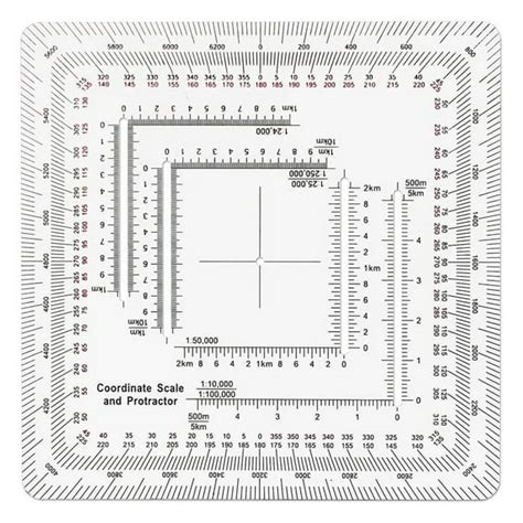 Square Coordinate Scale Protractor For Land Navigation Style Utm Mgrs