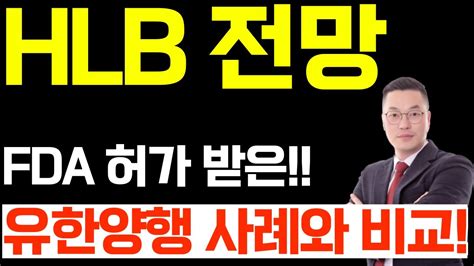 Hlb 주가 전망 Fda 허가 먼저 받은 유한양행 사례 비교 분석 Youtube