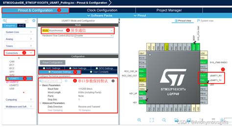 stm32cubeide基础学习 usart串口通信实验（轮询方式） cubeide的usart csdn博客