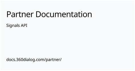Signals Api 360dialog
