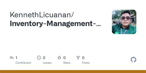 GitHub KennethLicuanan Inventory Management With POS System