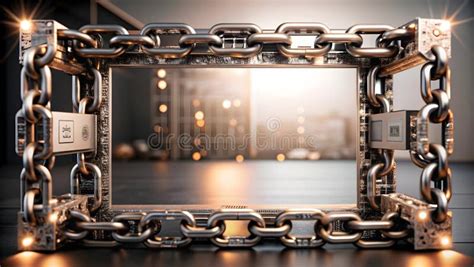 3d Ai Driven Blockchain Frame Concept As A Border Frame With Blockchain