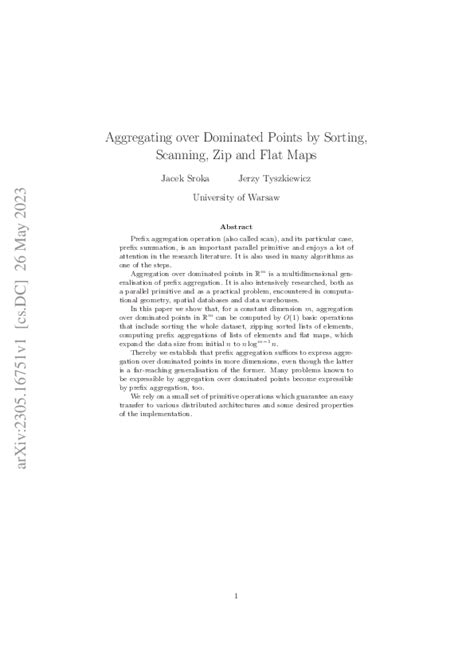 Pdf Aggregating Over Dominated Points By Sorting Scanning Zip And Flat Maps