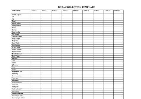 Data Collection Template Pdf