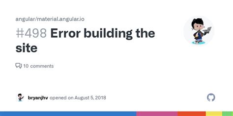Error Building The Site Issue Angular Material Angular Io GitHub