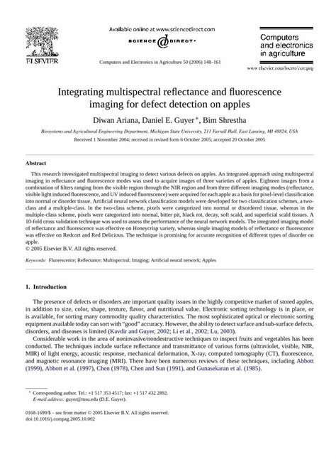 pdf integrating multispectral reflectance and fluorescence imaging