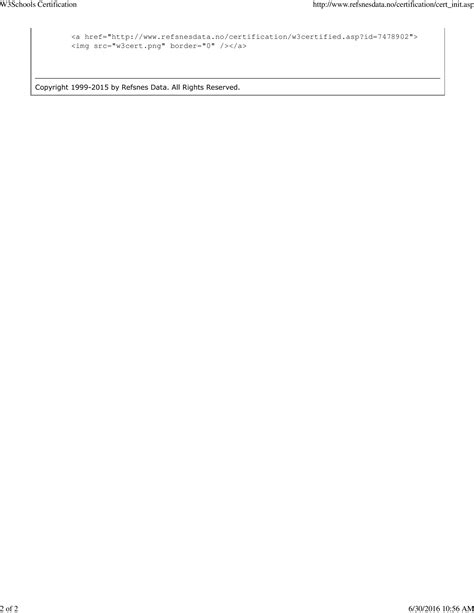 W3 Schools Certification Pdf