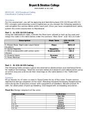 Understanding ICD Procedural Coding Classification Coding Course Hero