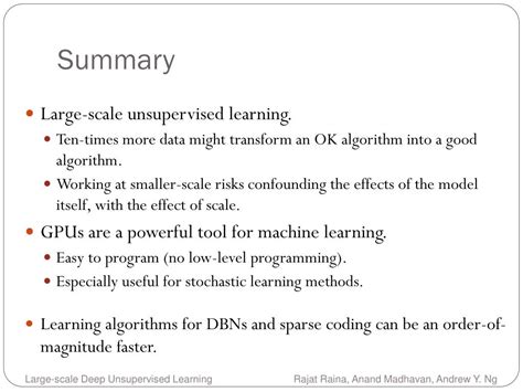 Ppt Large Scale Deep Unsupervised Learning Using Graphics Processors
