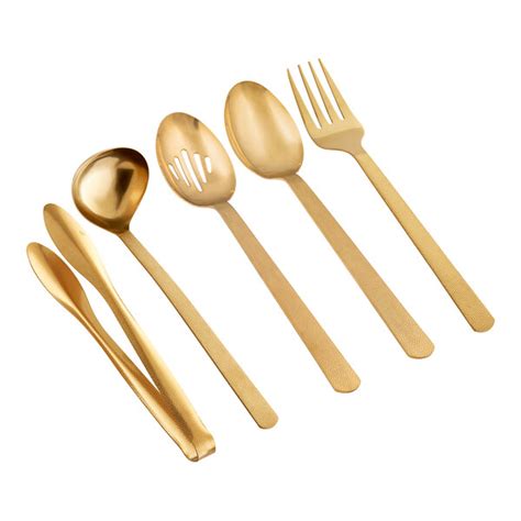 American Metalcraft 5 Piece Hammered Gold Vintage Serving Utensils Set