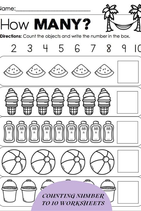 Counting Objects To 10 Worksheets Free Printables Preschool Math Worksheets Kindergarten