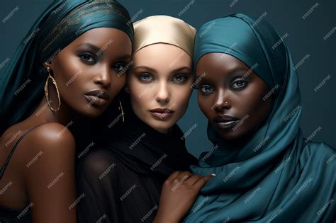 Premium Photo African And European Girl Model Diversity Concept