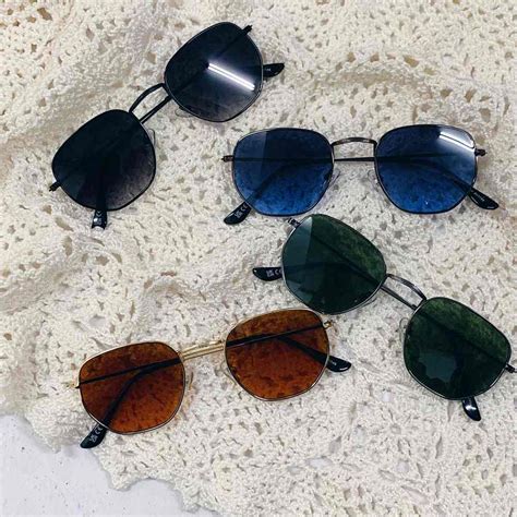 Classic Hexagonal Metal Detailed Sunglasses Nowstalgia