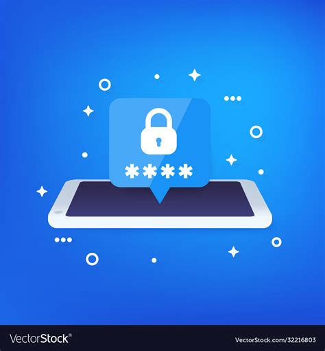 Mobile Security Password Access Royalty Free Vector Image