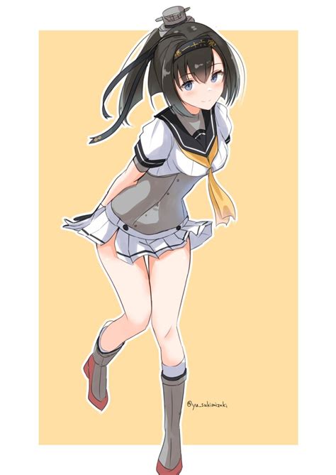 Akizuki Kancolle Kantai Collection Grey Footwear Absurdres Highres Girl Arms Behind