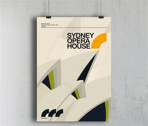 Sydney Opera House Sydney Poster Mid Century Travel Poster Australia