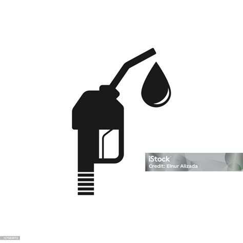 드롭 아이콘 벡터 일러스트와 가솔린 펌프 노즐 주유소 연료 펌프 아이콘 가솔린 역 일러스트레이션 0명에 대한 스톡 벡터 아트 및