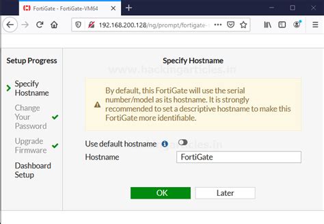 Firewall Lab Setup FortiGate
