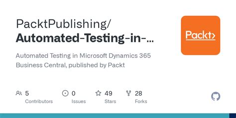 github packtpublishing automated testing in microsoft dynamics 365 business central automated