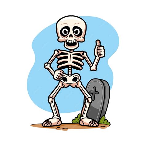손으로 그린 해골 만화 그림 무료 벡터