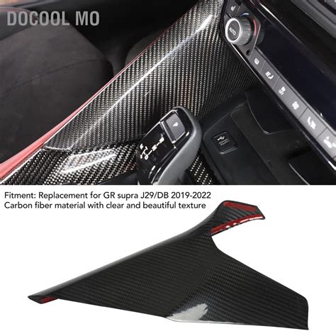 Docool Mo คาร์บอนไฟเบอร์คอนโซลกลางเกียร์shiftแผงด้านข้างtrimตกแต่งสำหรับgr Supra J29 Db 2019