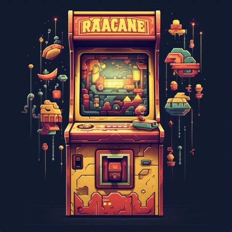 Premium Ai Image Create A Banner With A Retro Arcade Game Cabinet And