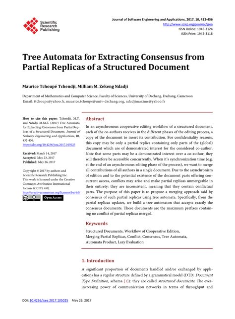 Pdf Tree Automata For Extracting Consensus From Partial Replicas Of A