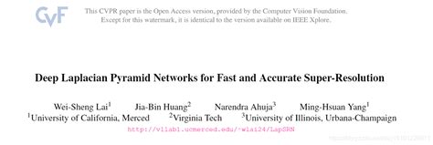 Deep Laplacian Pyramid Networks For Fast And Accurate Super Resolution论文阅读笔记卷积层 拉普拉斯金字塔 损失函数 Csdn博客