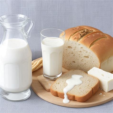 Premium Ai Image Milk And Bread