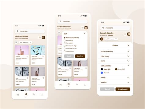 Beauty Retail App Search Filter Sort By Sarah Cuison On Dribbble