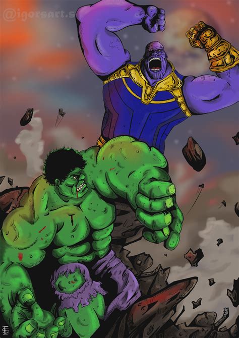Artstation Hulk Vs Thanos