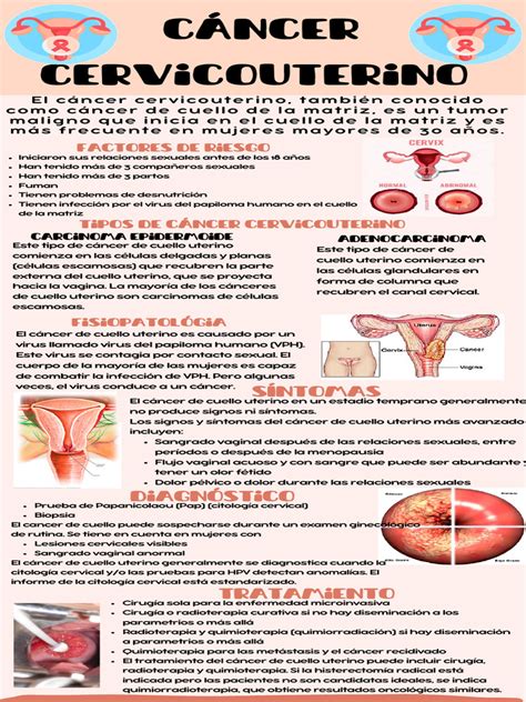 Infografia Cancer Cervicouterino Pdf Cáncer De Cuello Uterino Cáncer