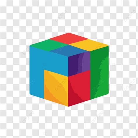 여러 색상의 큐브 로고 벡터 흰색 배경에 해결의 단순한 다채로운 아이콘 그림자 없음 작은 프레임 중앙 Png 일러스트 및 벡터 에 대한 무료 다운로드 Pngtree