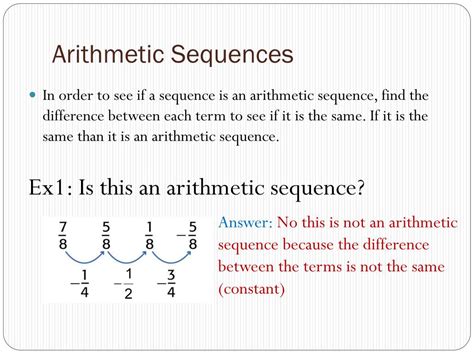 PPT Arithmetic Sequences PowerPoint Presentation Free Download ID