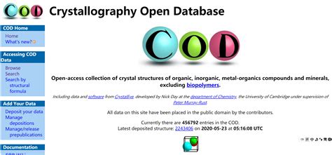 科学网—如何利用晶体学开放数据库 Cod 查找物质的cif文件 黄振鹏的博文