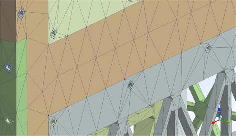 Close Up View Of Structurefastener Mesh Interfaces For The Isogrid