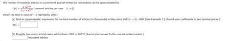 Solved The Number Of Research Articles In A Prominent