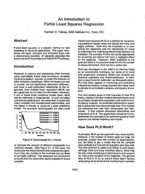 pls pdf pdf cross validation statistics chemometrics