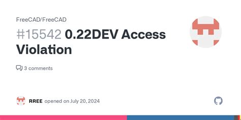 022dev Access Violation · Issue 15542 · Freecadfreecad · Github