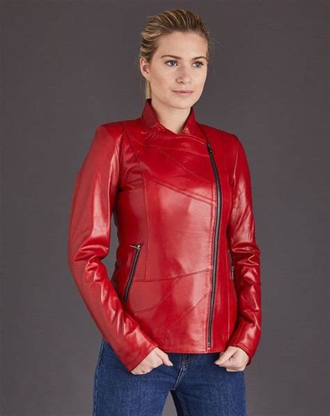 Luxury Womens Red Leather Jackets Usa Classic B3 Bomber Shearling