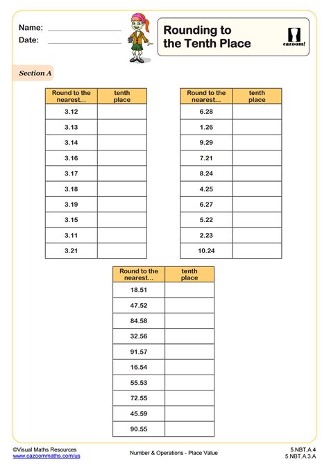 5th Grade Rounding Worksheet Practice For Precision