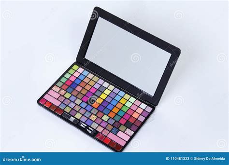 Makeup Kit With Assorted Colors And Mirror Stock Image Image Of