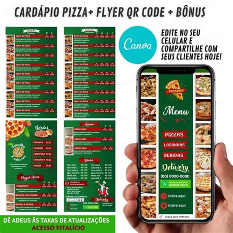Cardápio Digital De Pizza Qr Code Edite No Seu Celular Mercadolivre