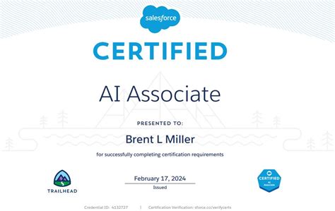 Aiassociate Ai Salesforce Salesforcecertified Brent L Miller 15 Comments